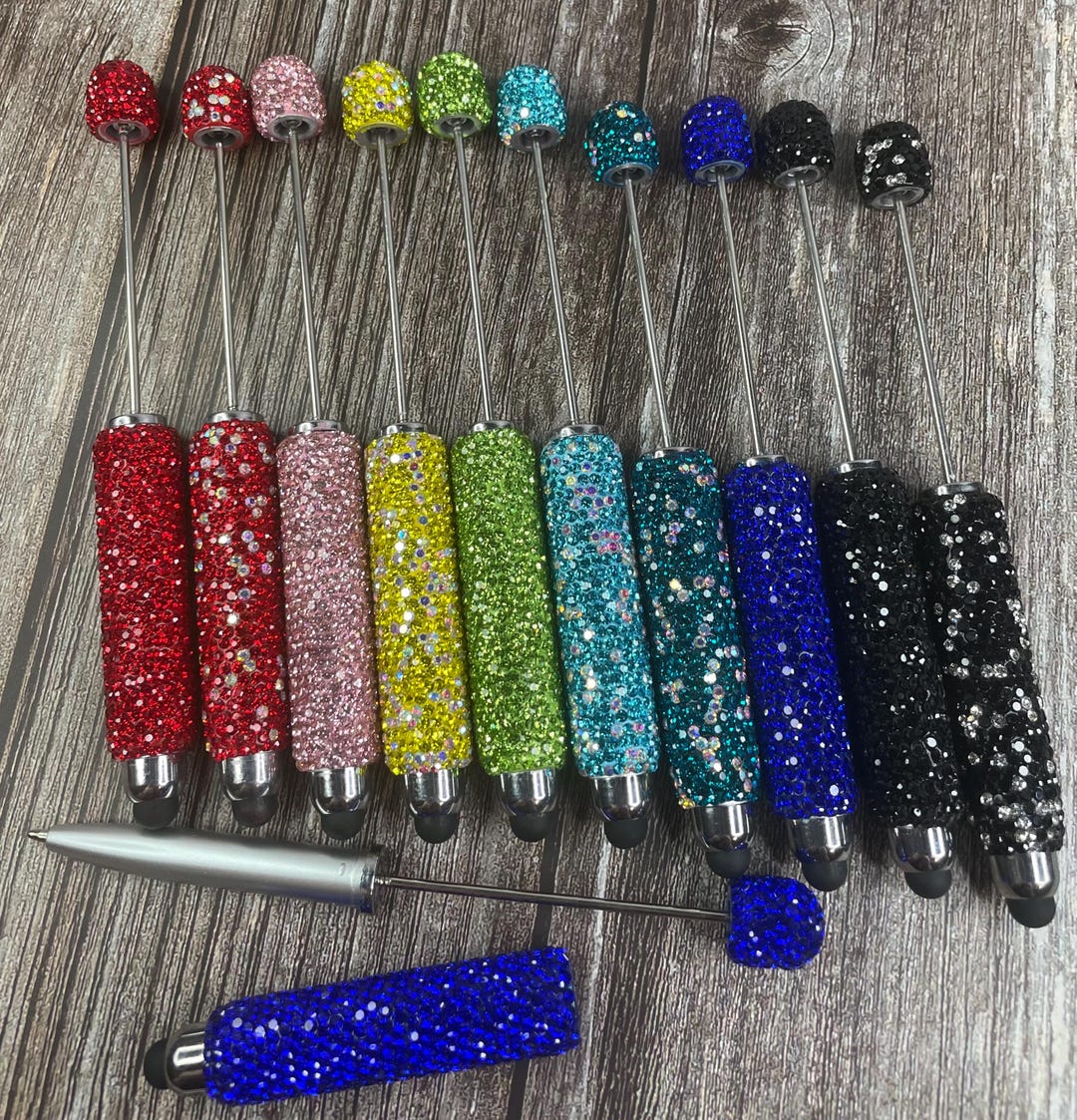 Sparkly Shiny Rhinestone Covered Beadable DIY Stylus Pen - Your Color ...