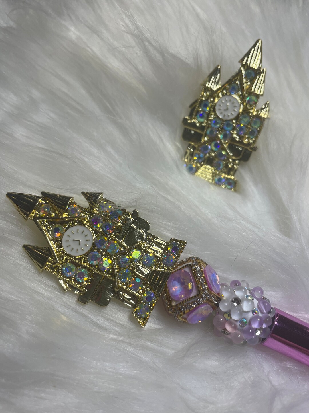 Gold Tone Metal Sparkly AB European Castle Clock Bling Fancy Beads - Etsy