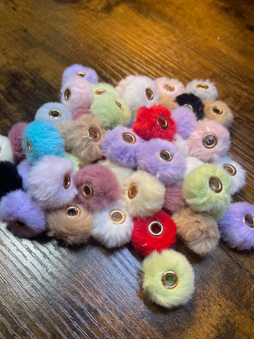 Super Soft Fluffy Fuzzy 15mm Multicolored Set of 12 Assorted Pom Pom ...