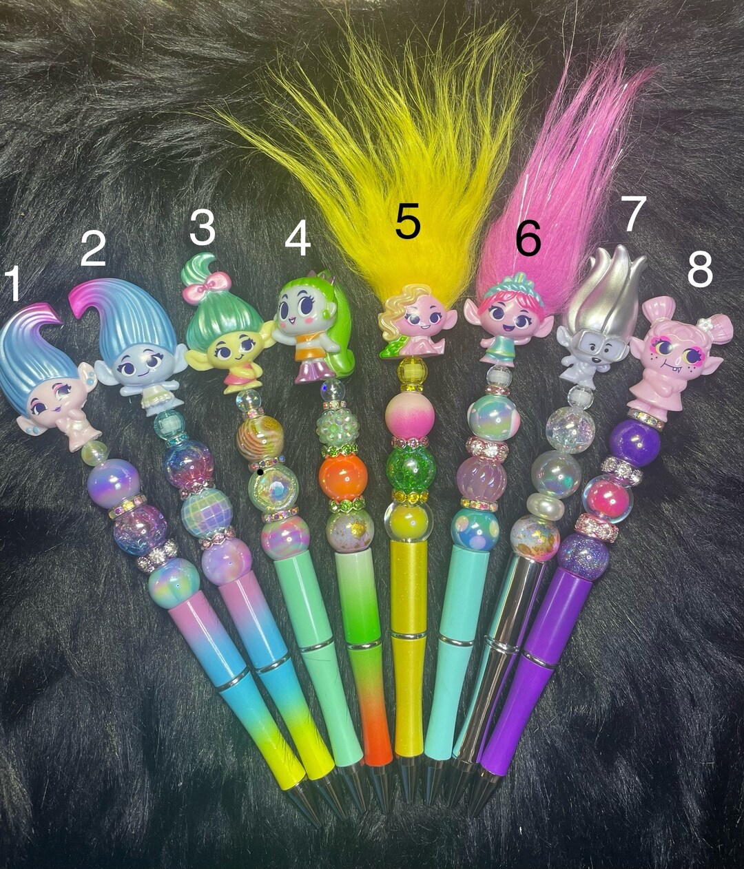 Handmade Fancy Troll Doll Beaded Pens - Etsy