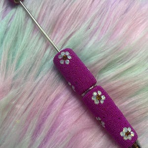 Colored Caviar Microbeads and Flower Rhinestone Covered Beadable DIY ...