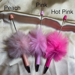Beadable DIY Long Feather Fuzzy Soft Pen - Your Color Choice - Etsy