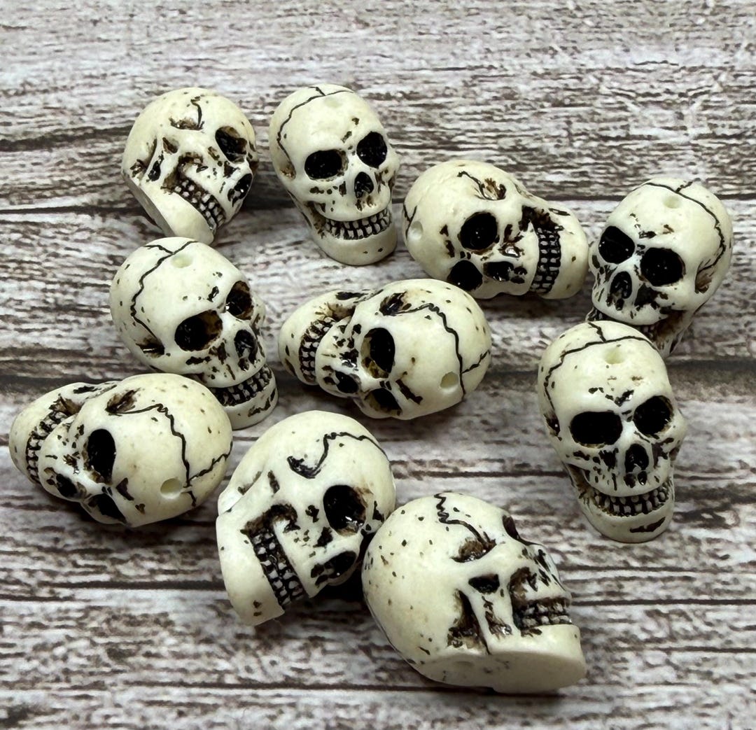 3D Handmade and Handpainted Skull Beads - Etsy