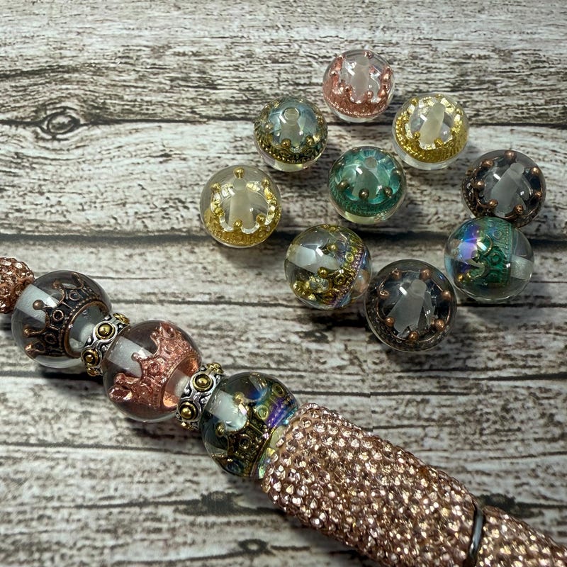 Clear Crown Flower Beads - Etsy