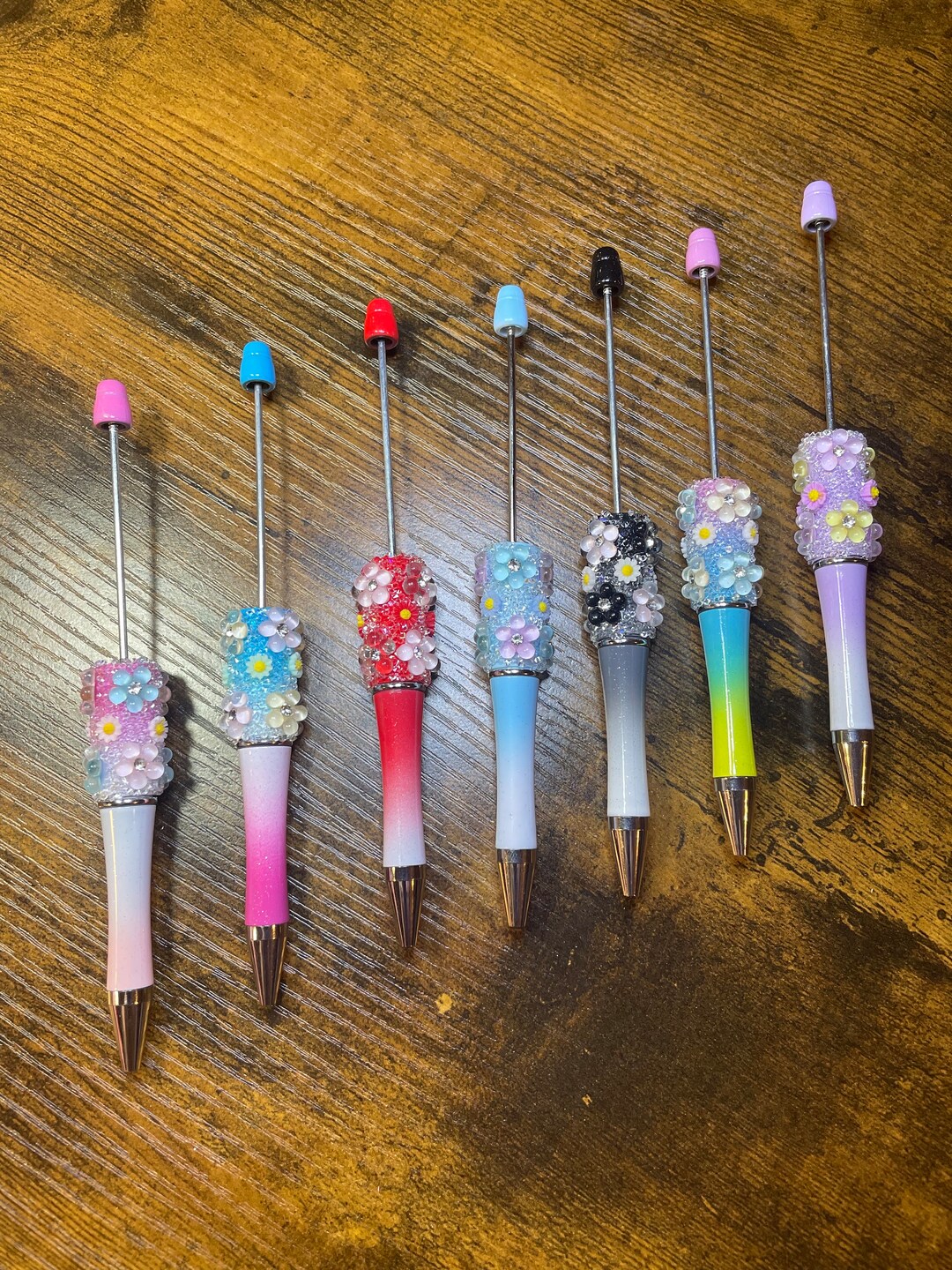 Handmade Ombre Colors Sugar Crystal Rhinestone With Flowers Beadable ...