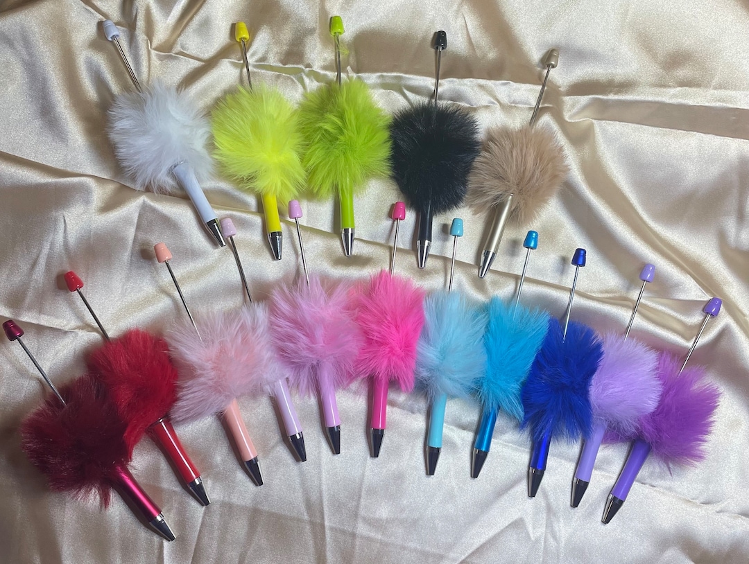Beadable DIY Long Feather Fuzzy Soft Pen - Your Color Choice - Etsy