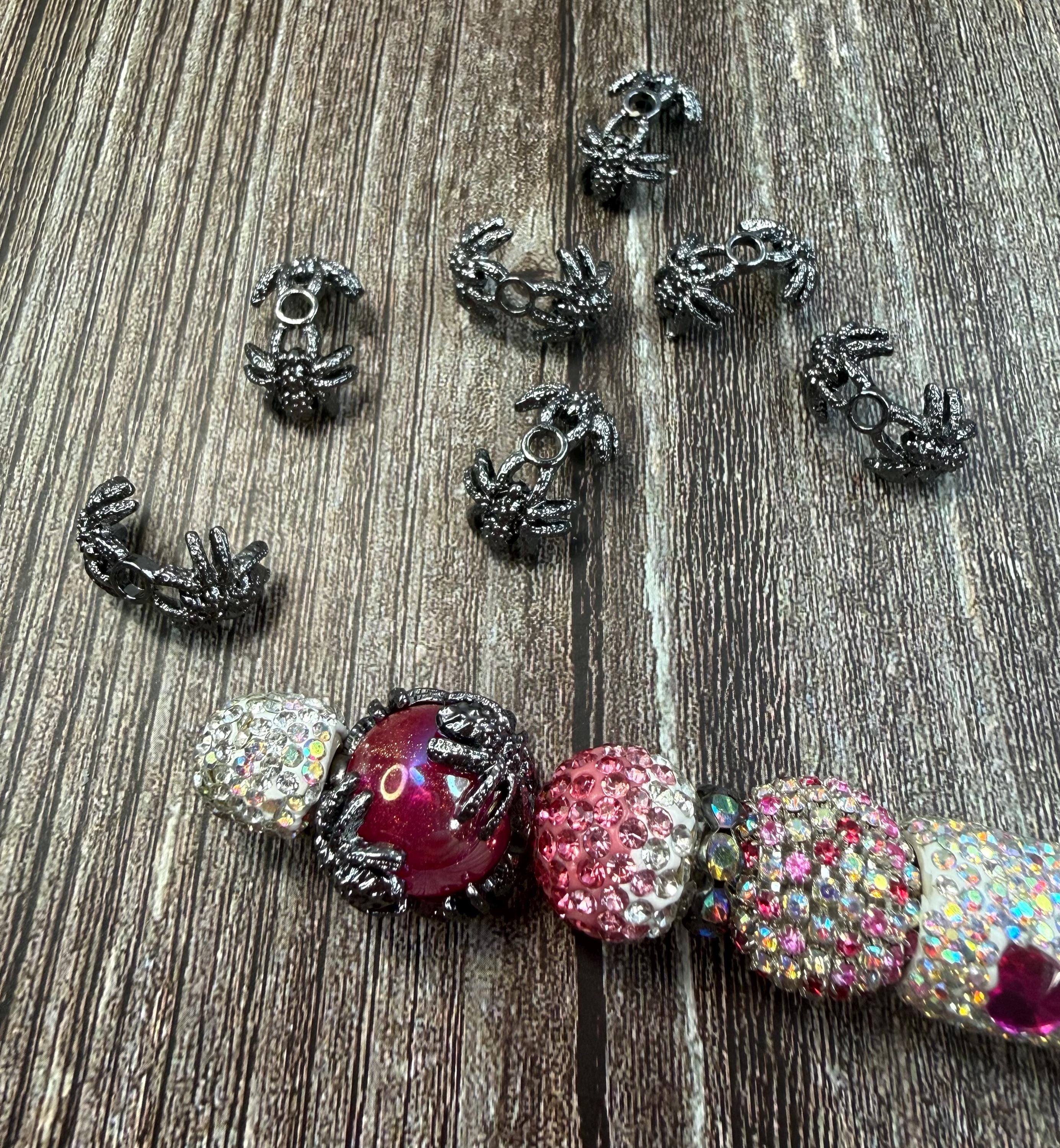 21mm Gunmetal Toned Metal Gothic Spider Spacer Beads - 4 Pieces - Etsy