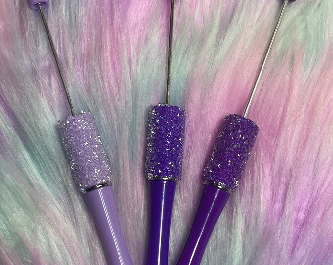 Purple Colors Sugar Crystal Rhinestone Beadable DIY Pen - More Colors ...