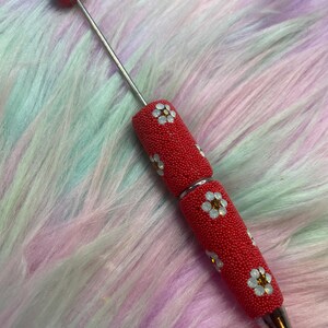 Colored Caviar Microbeads and Flower Rhinestone Covered Beadable DIY ...