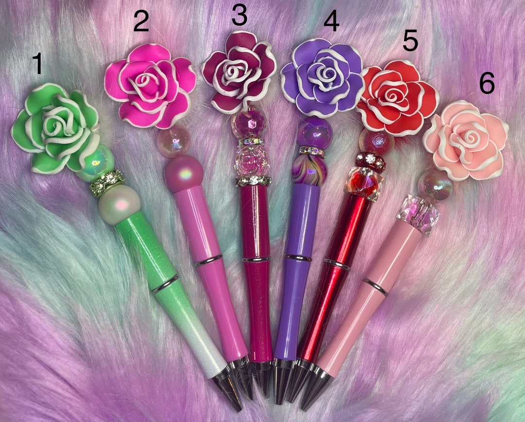 Handmade Multiple Color Fancy Rose Beaded Pen - Etsy
