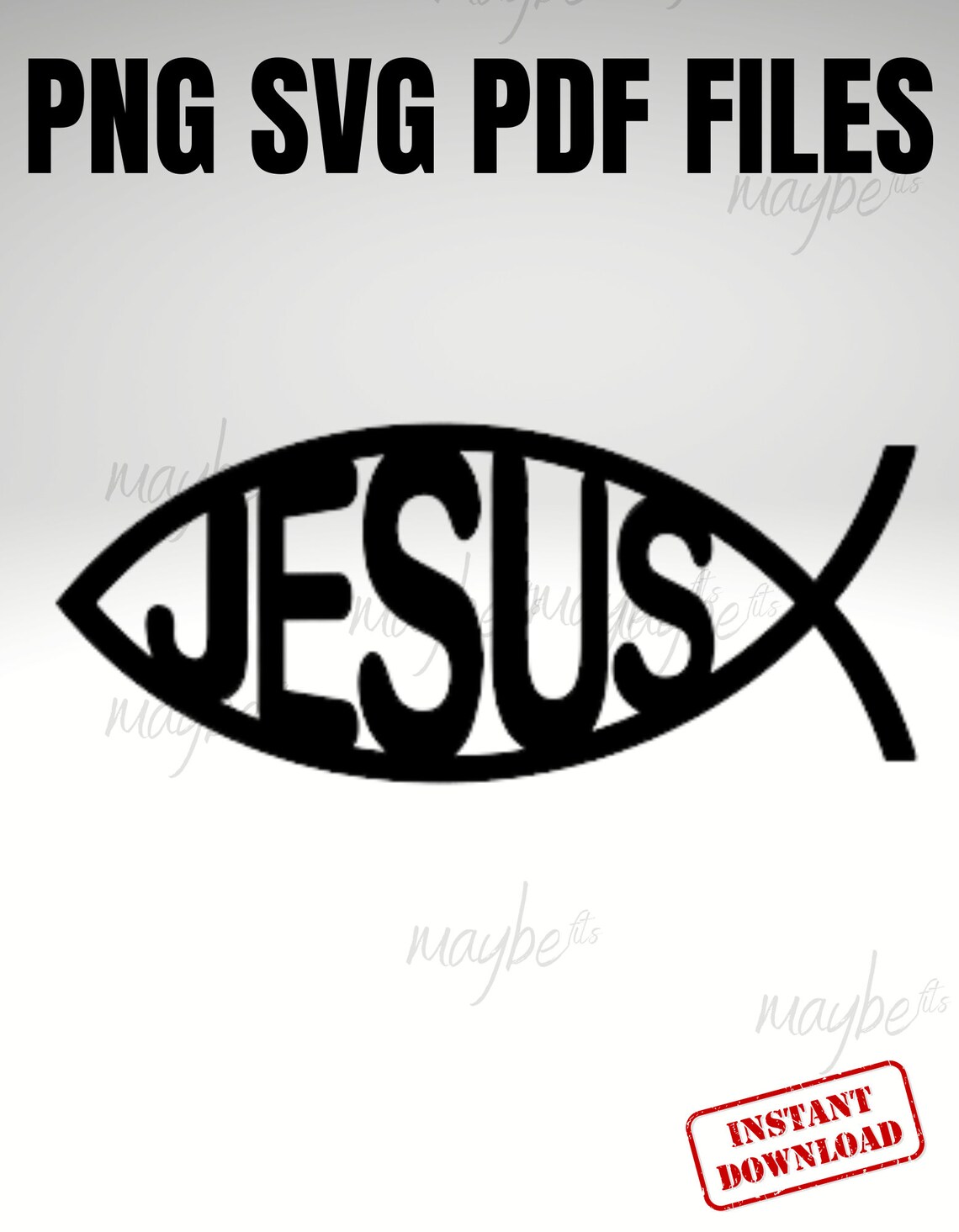 Jesus Fish Symbol SVG Ichthus Svg Christian SVG Faith Svg - Etsy