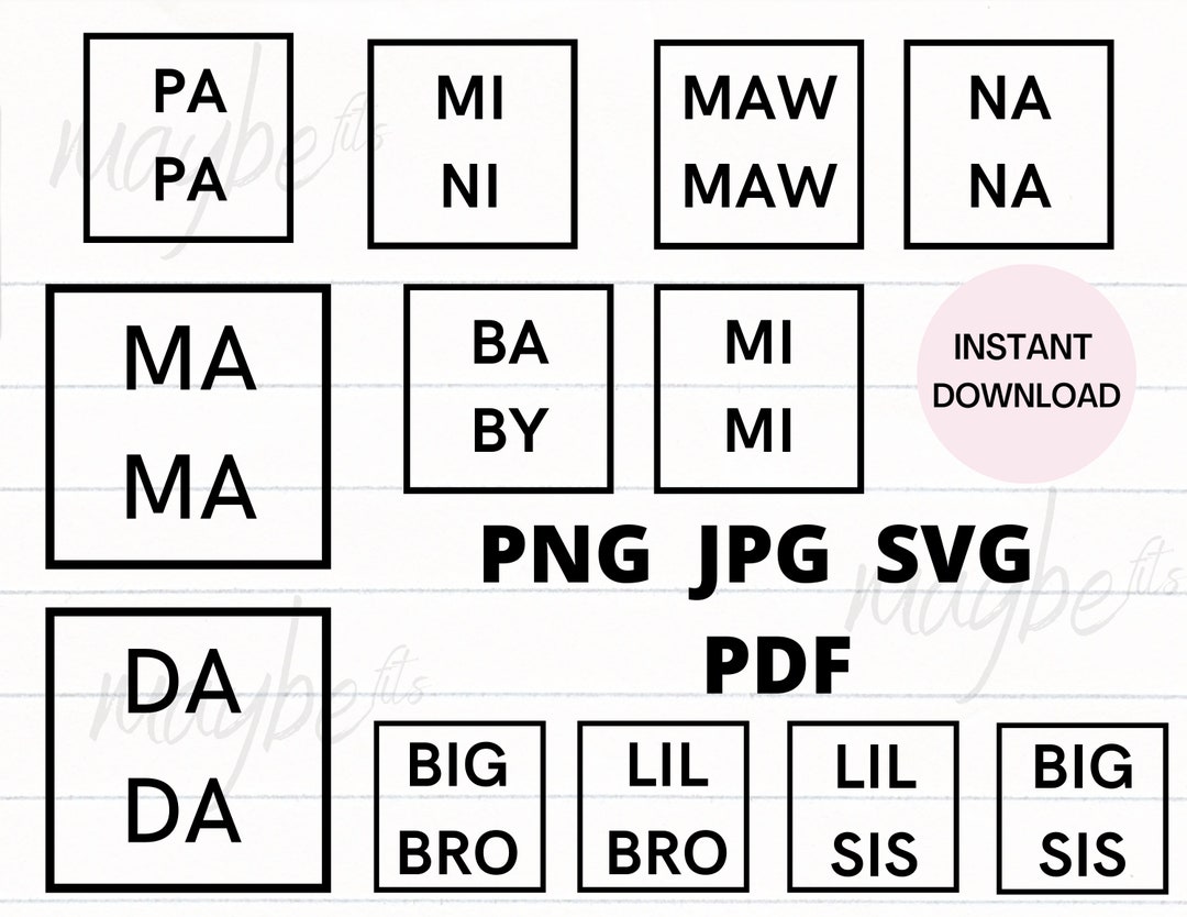 Family Names in Square Frame SVG PNG Files for Cutting - Etsy Australia