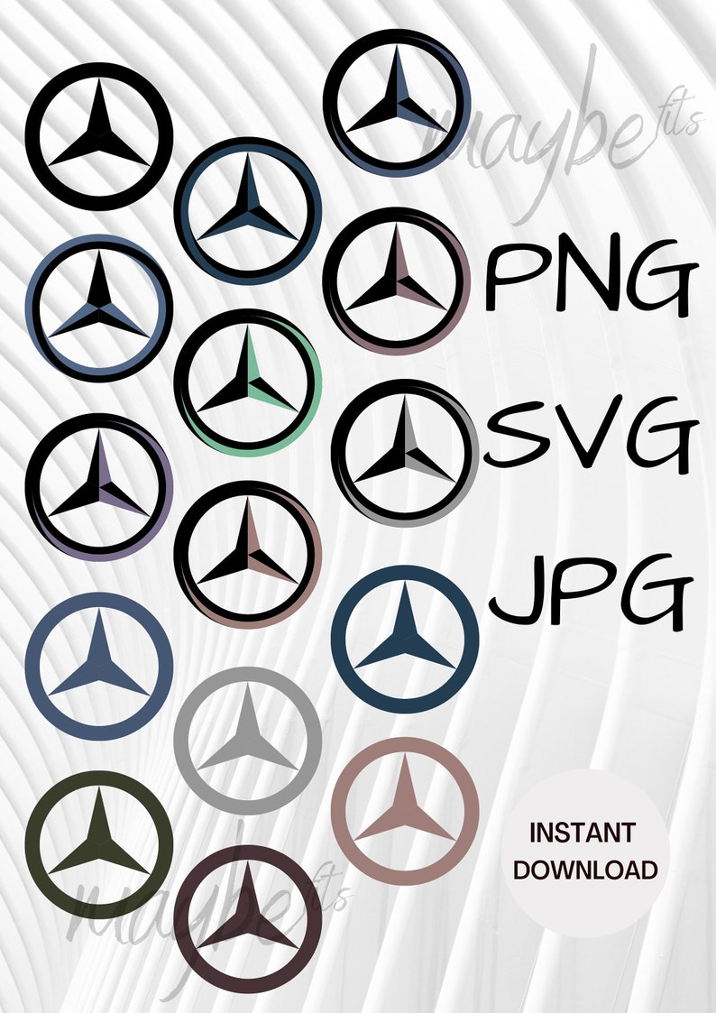 Mercedes Logo SVG ,PNG,JPG Mercedes Logo instant Download - Etsy