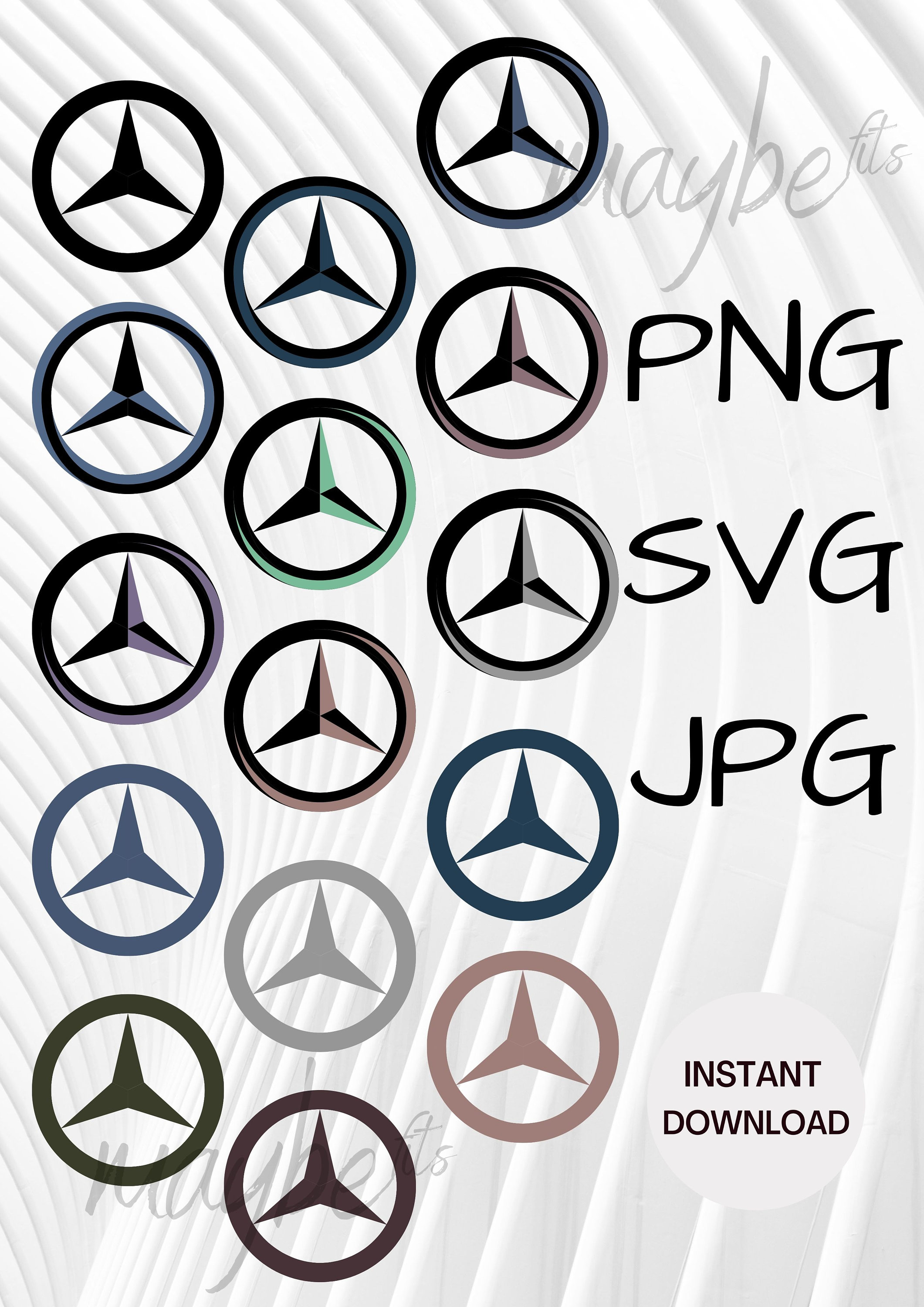 Mercedes Logo SVG PNGJPG Mercedes Logo instant Download - Etsy Canada