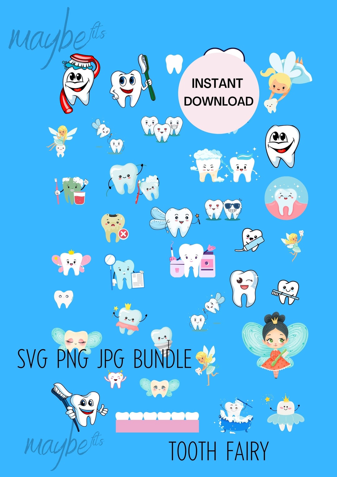 Zahnfee SVG PNG JPG Zahnpaket Zähne Zahn Zahnarzt Zähne - Etsy.de