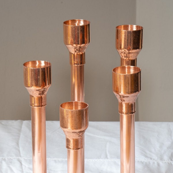 Copper Candlesticks - Etsy UK
