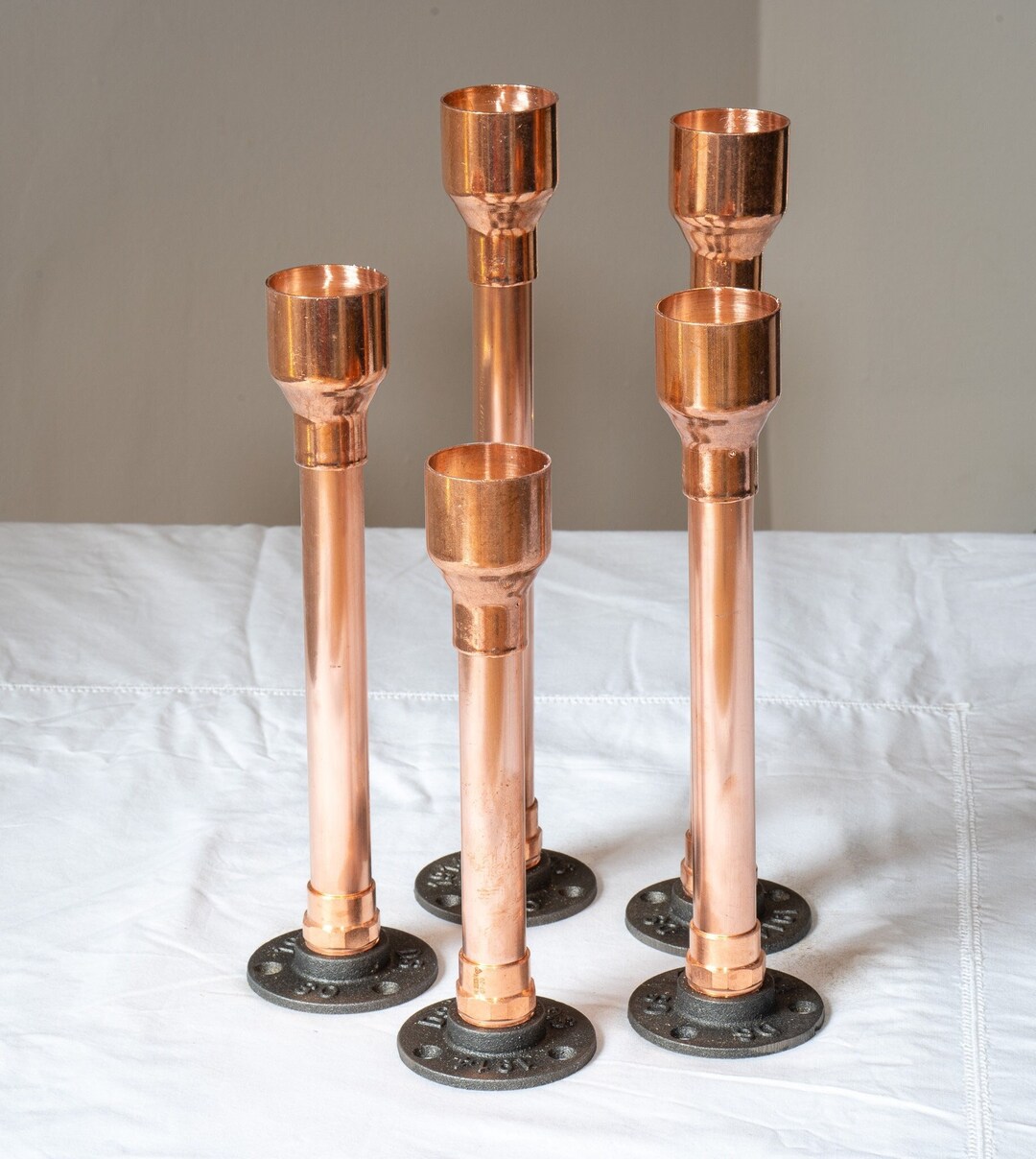Copper Candlestick candle tea light holder rustic made in Scotland Safe ...