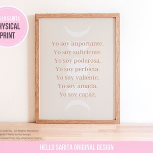 Yo Soy Spanish Affirmations Physical Print, Mexico Art, Latina Art ...