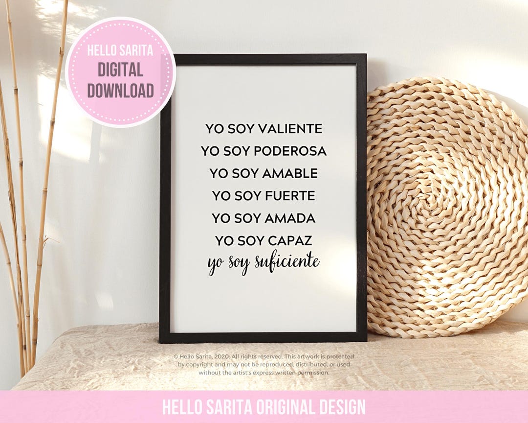 Yo Soy Spanish Affirmations, Latina Home Decor, Hispanic Home Decor ...