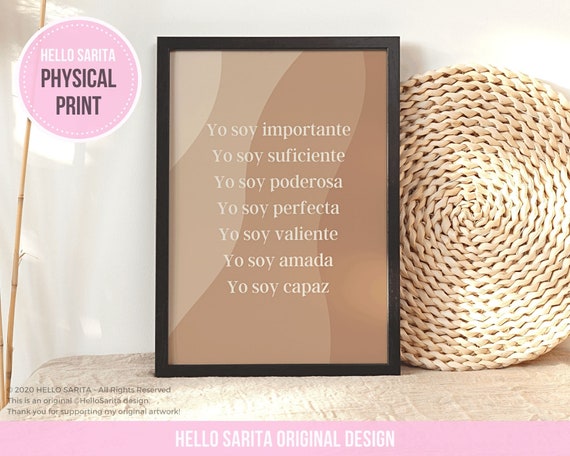 Yo Soy Spanish Affirmations Physical Print Mexico Art Latina | Etsy