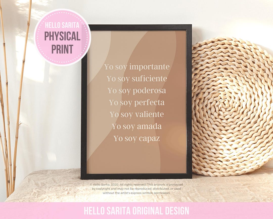 Yo Soy Spanish Affirmations Physical Print, Latina Home Decor, Hispanic ...