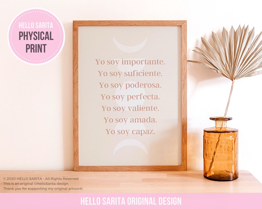 Yo Soy Spanish Affirmations Physical Print, Mexico Art, Latina Art ...