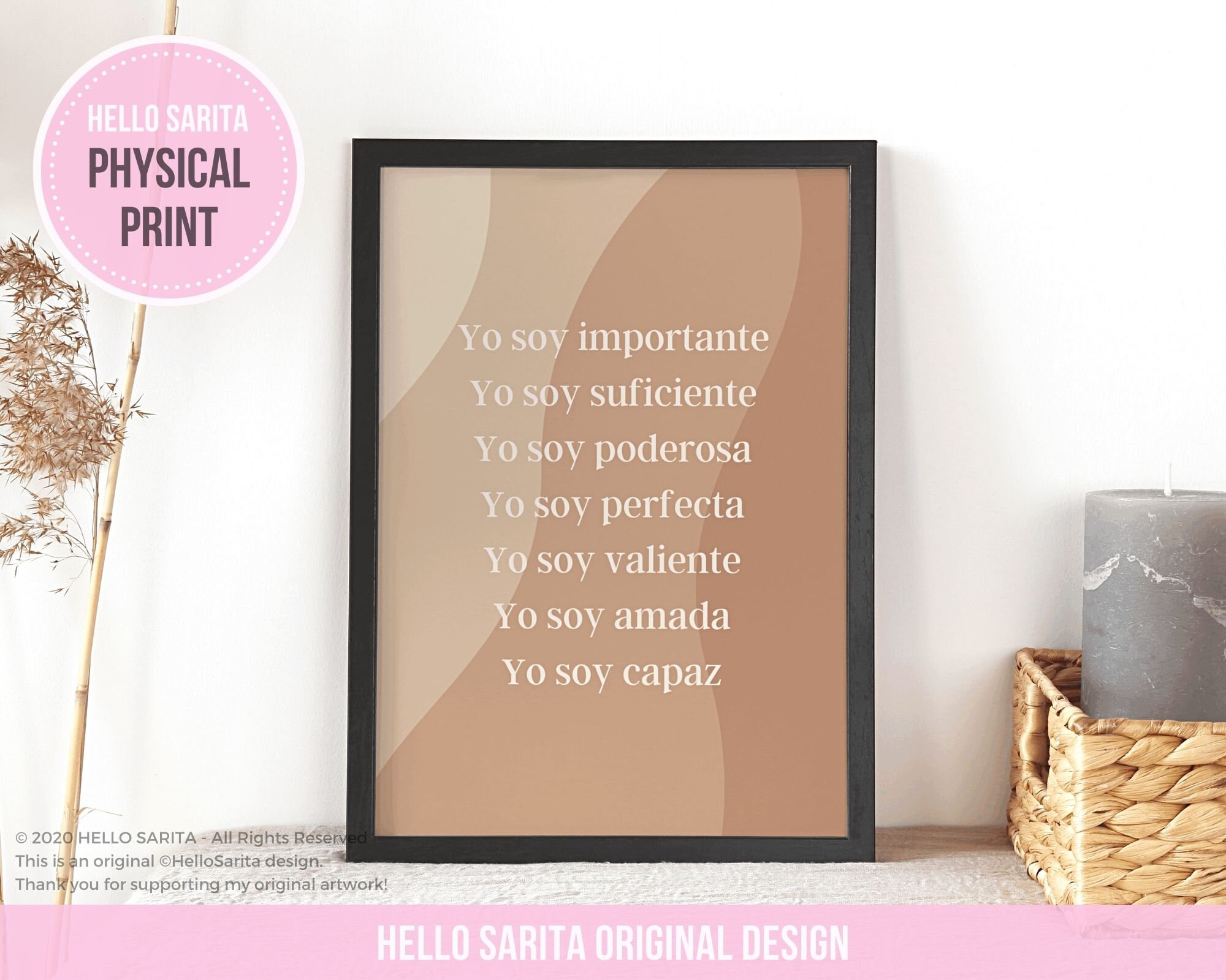 Yo Soy Spanish Affirmations Physical Print Mexico Art Latina | Etsy