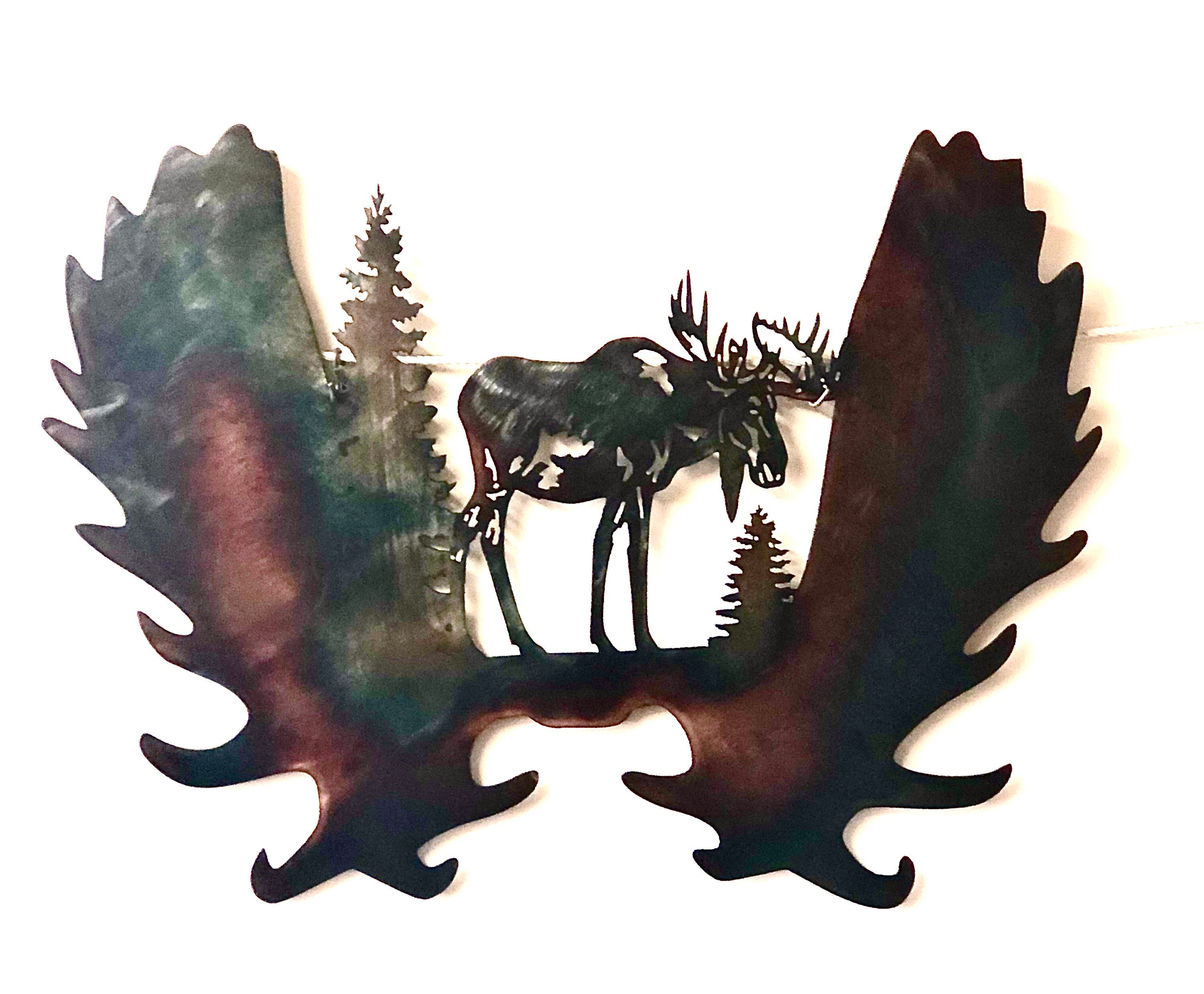 Metal Moose Antler Decor Metal Wall Art Nature Decor | Etsy