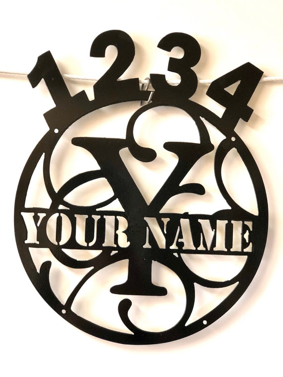 Personalized Monogram Name And House Number Plasma Cut. | Etsy