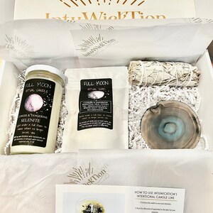 Full Moon Ritual Gift Box- Full Moon- New Moon- Crystal Candle- Bath ...