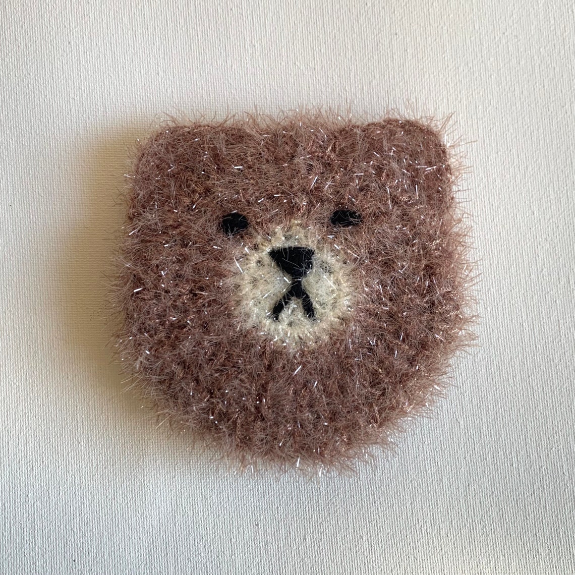 Brown Bear Crocheted Dish Scrubby | Handmade Kitchen Cloth | Reusable ...