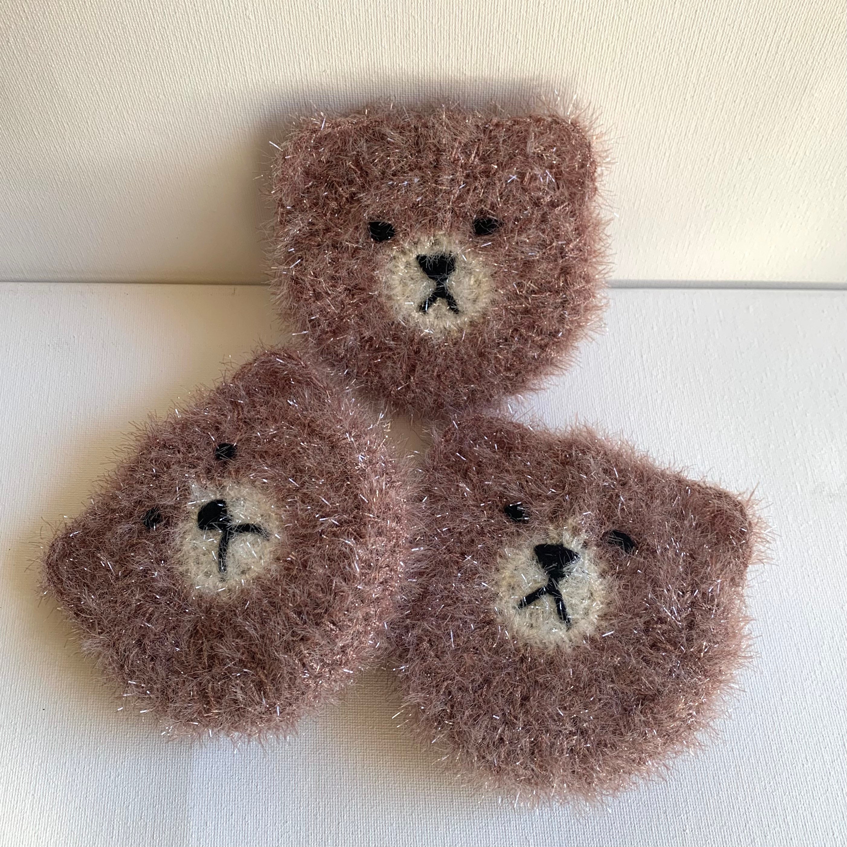 Brown Bear Crocheted Dish Scrubby | Handmade Kitchen Cloth | Reusable ...