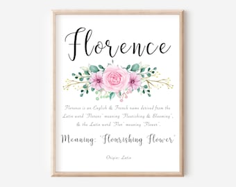 Florence Name Art - Etsy