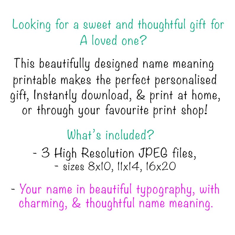 Sienna Name Meaning Printable With Pink Flowers and Calligraphy ...