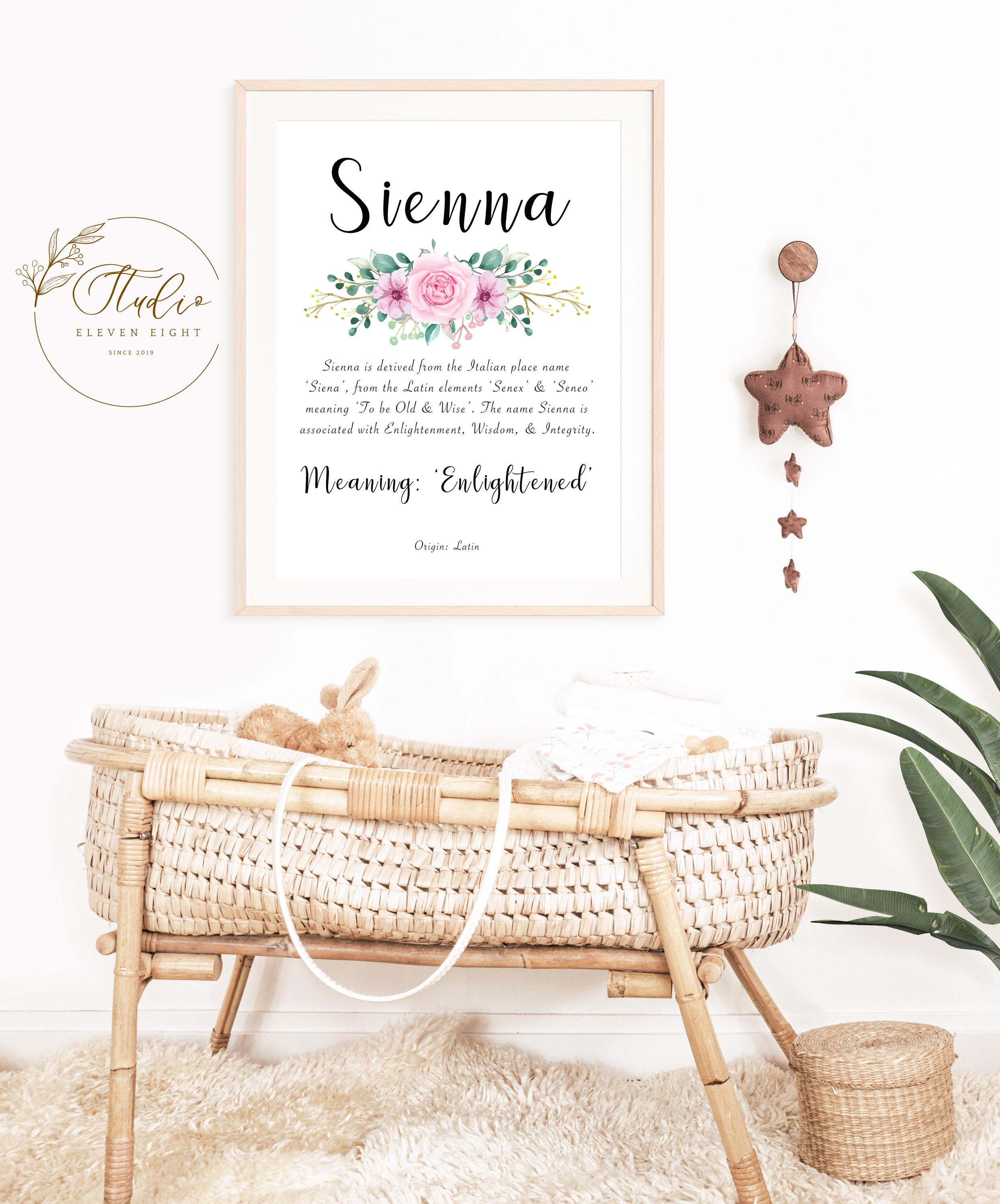 SIENNA Name Meaning Printable : Personalised Girls Nursery Print ...