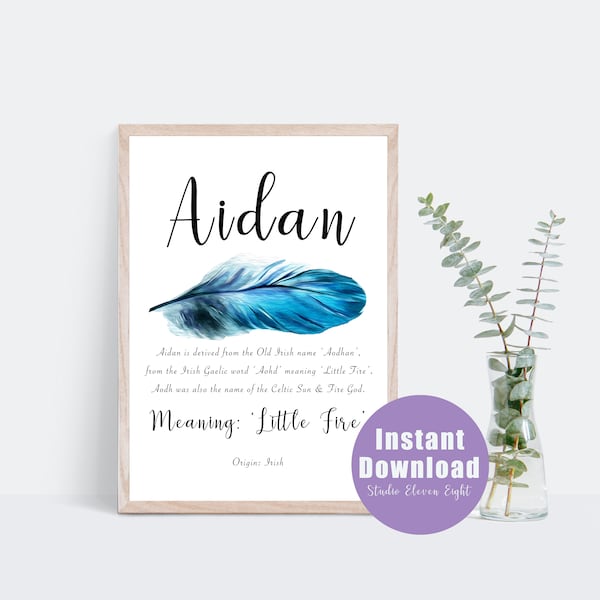Aidan Name Meaning - Etsy