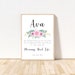 Ava Name Meaning Printable With Pink Floral Design , Ava Instant ...