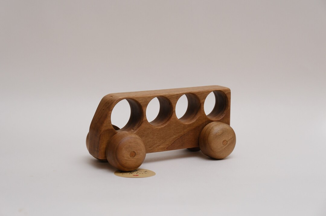 Handmade Cute Wooden Bus Toy From Walnut Wood - Etsy