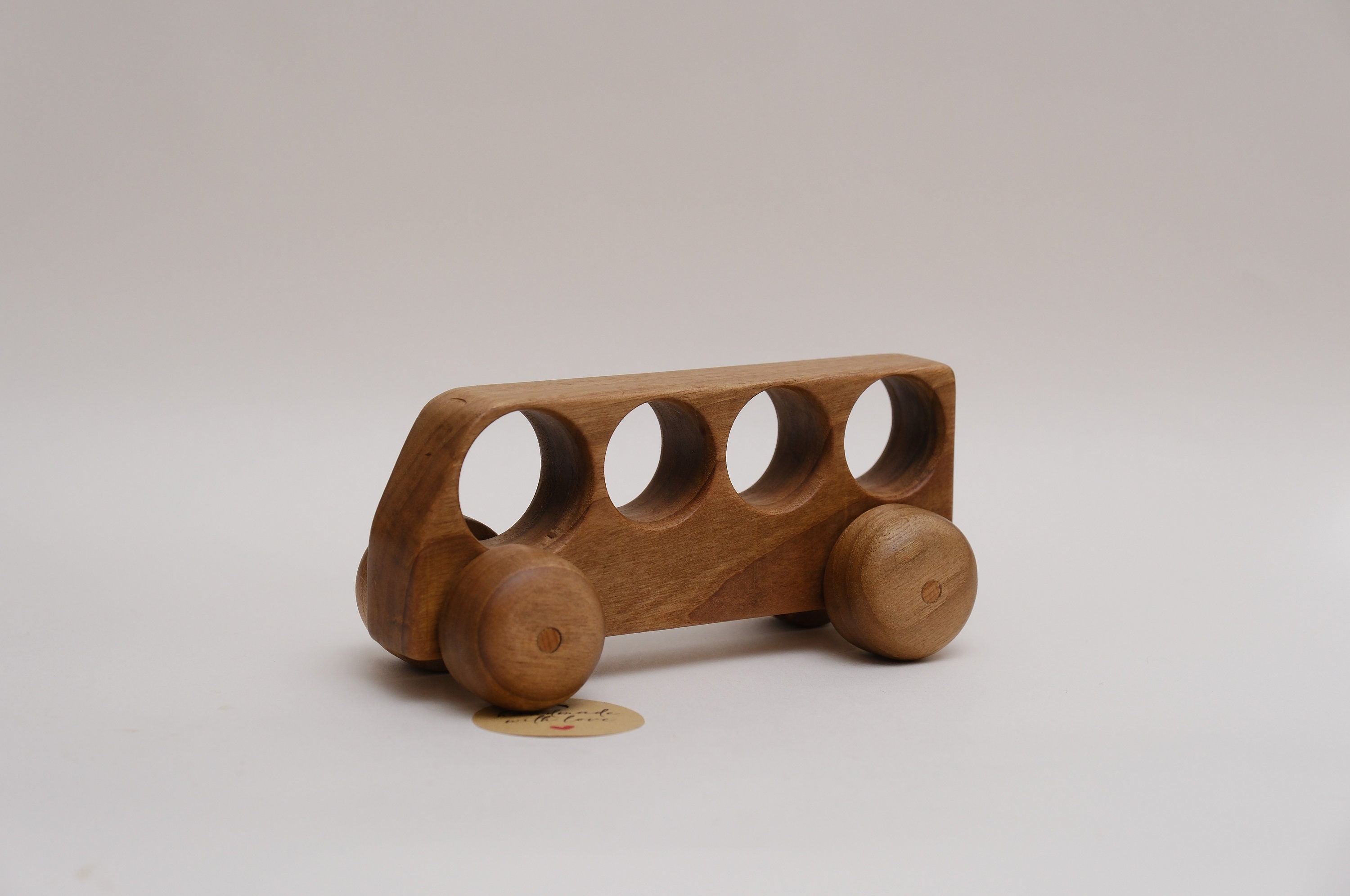 Handmade Cute Wooden Bus Toy From Walnut Wood - Etsy