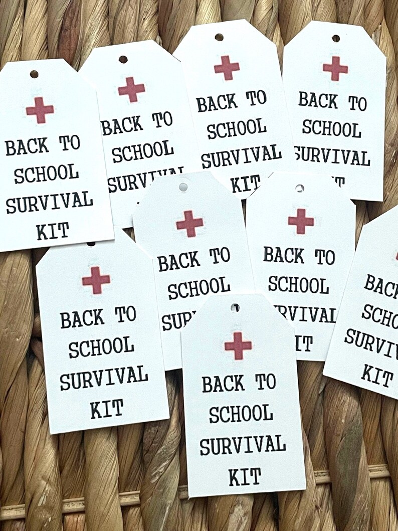 Back to School Survival Kit Bags and Tags School Organza Bag - Etsy