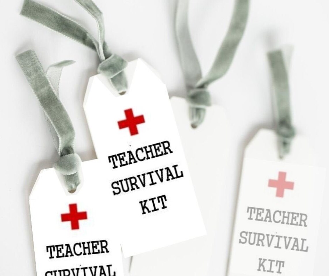 DOWNLOADABLE Teacher Survival Kit Tags, Teacher Survival Kit Tag, Back ...