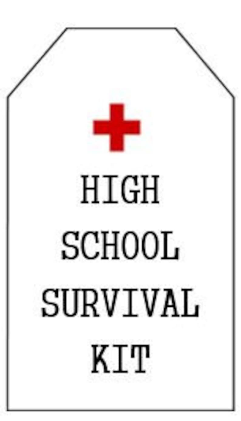 PRINTABLE High School Survival Kit Tags High School Tags - Etsy