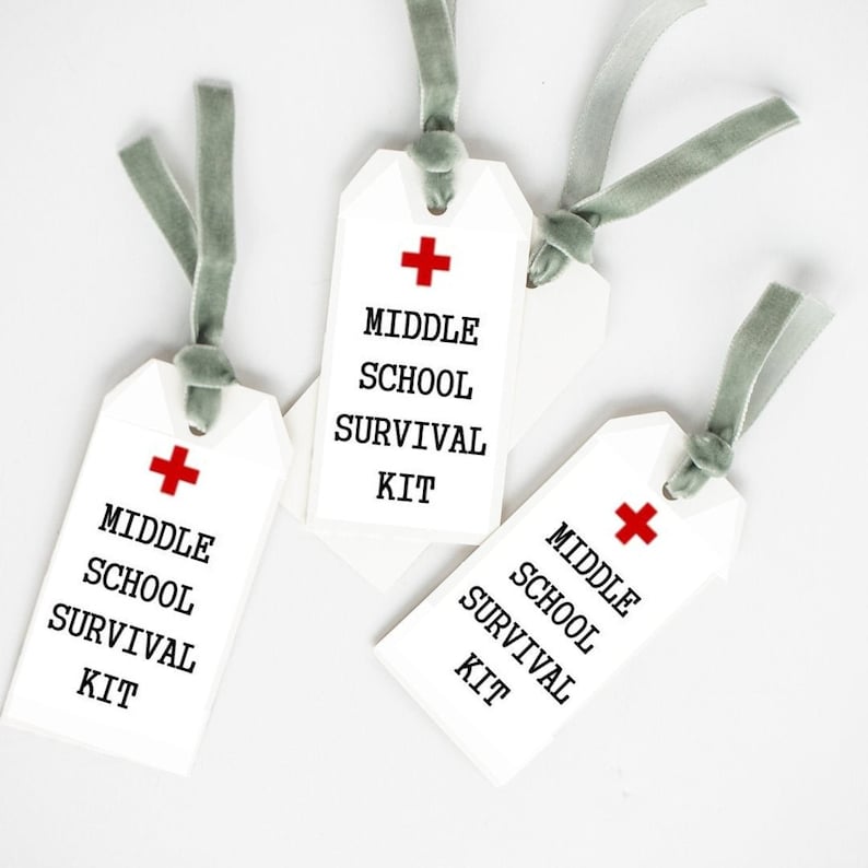 DOWNLOADABLE Middle School Survival Kit Tags Middle School | Etsy