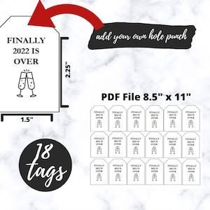 PRINTABLE New Years Eve Tags, New Years Tags, Finally 2022 is Over, New ...