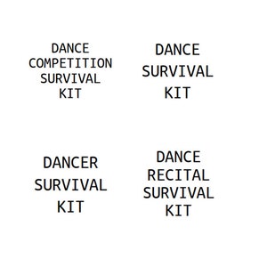 ULTIMATE Dance Survival Kit, Dance Competition Survival Kit, Dance Team ...