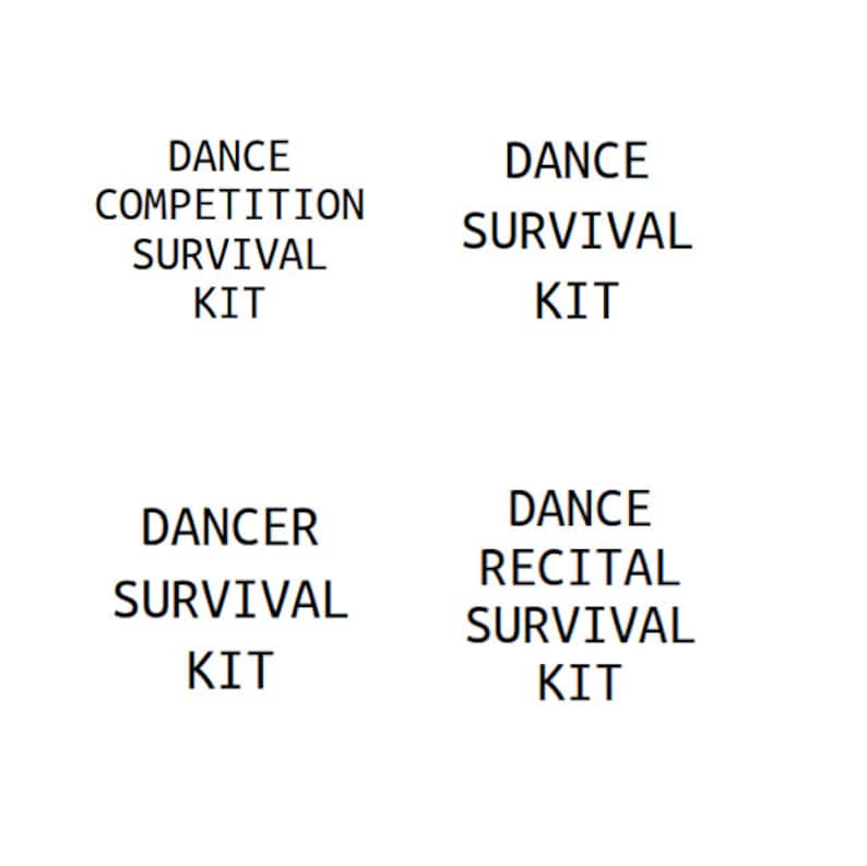 ULTIMATE Dance Survival Kit, Dance Competition Survival Kit, Dance Team ...
