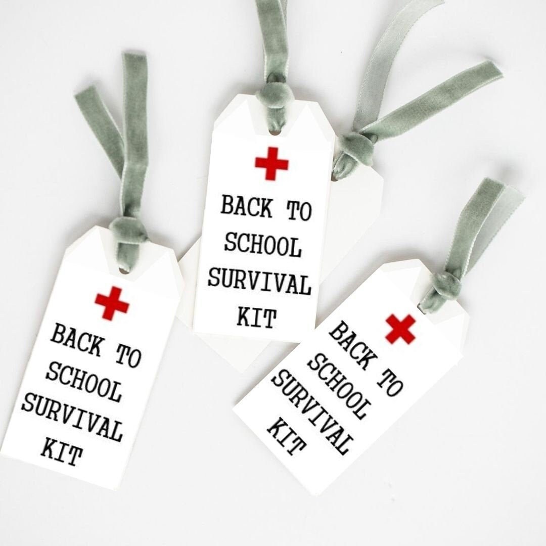 DOWNLOADABLE Back to School Tags, Back to School Survival Kit Tag, Back ...
