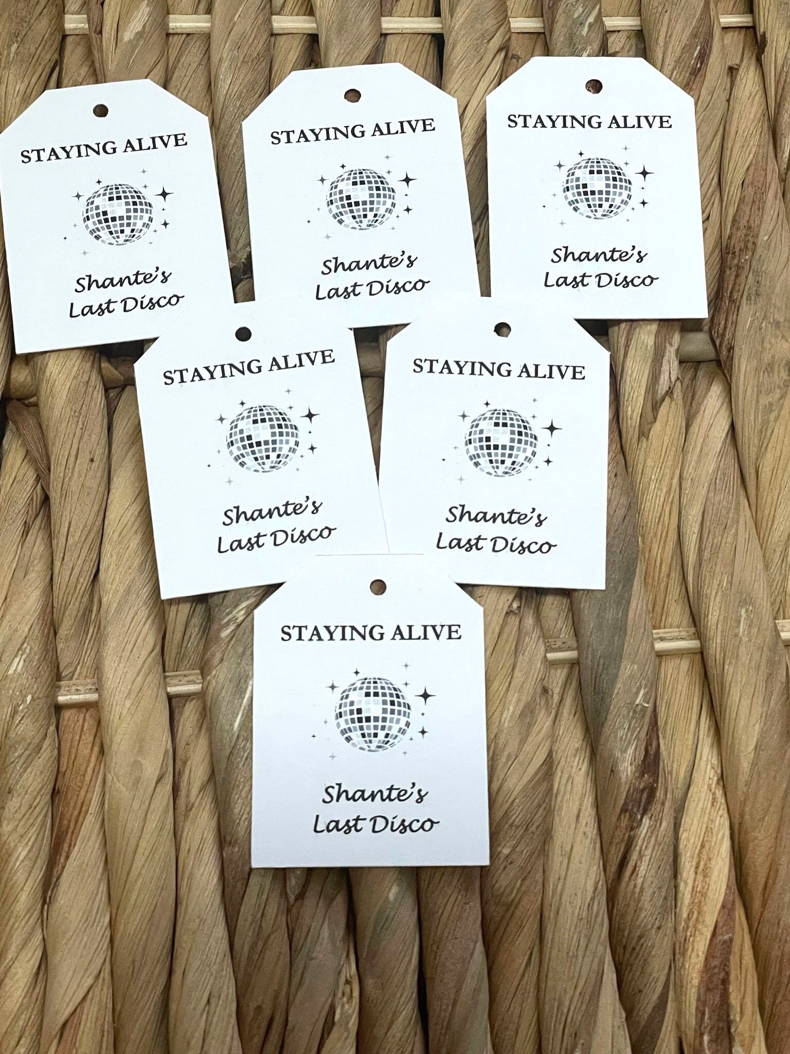Retro Disco Tags Retro Birthday Favors Stayin' Alive - Etsy