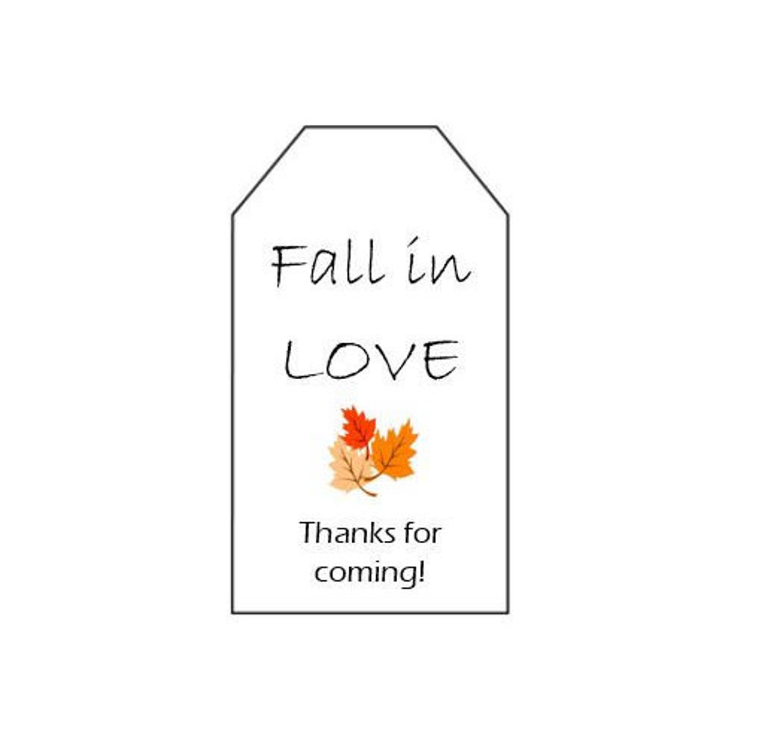 DOWNLOADABLE Fall in Love Tags Fall in Love Favor Tags Fall | Etsy