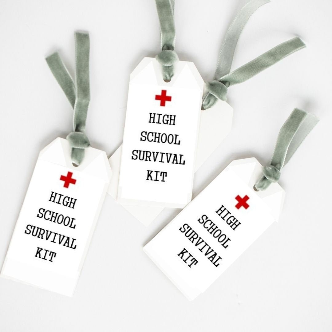 PRINTABLE High School Survival Kit Tags, High School Tags, School ...